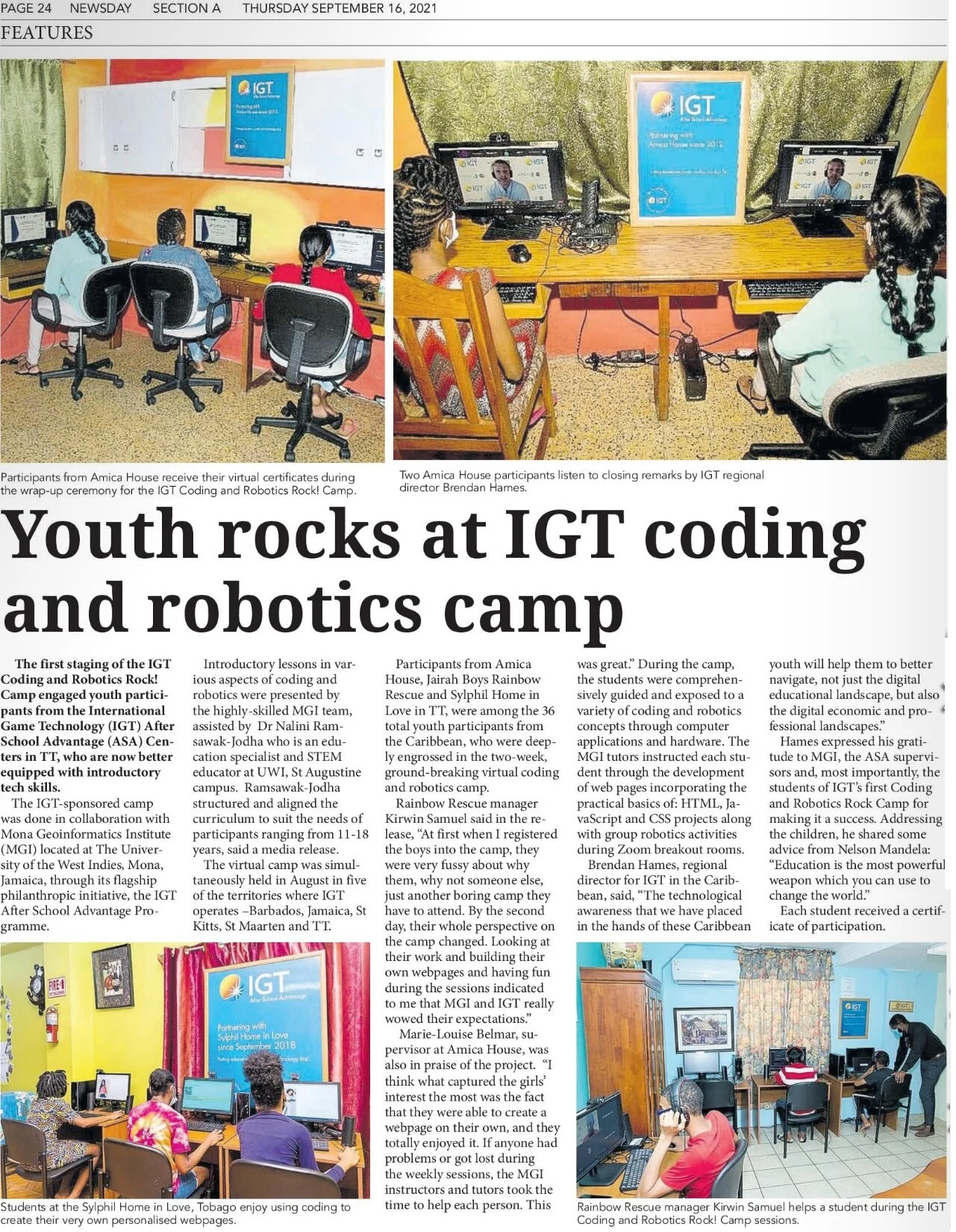 IGT Launches Innovative New Summer Camp - Coding and Robotics Rock ...