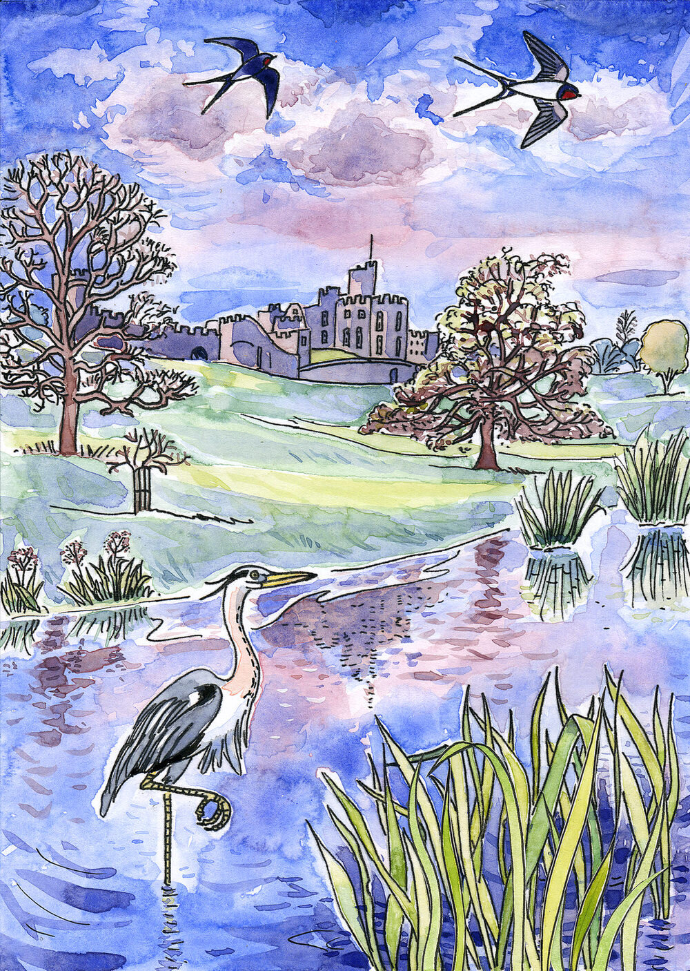 Alnwick Castle Card Northumberland Artist Sarah Farooqi Alnwick Castle Card Northumberland Artist Sarah Farooqi
