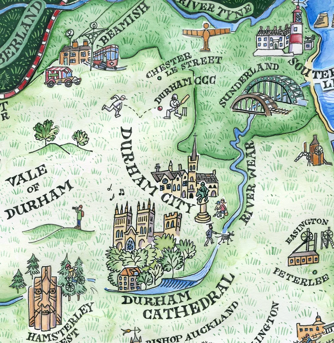 Original Illustrated Maps, townscapes, landscapes and nature studies ...