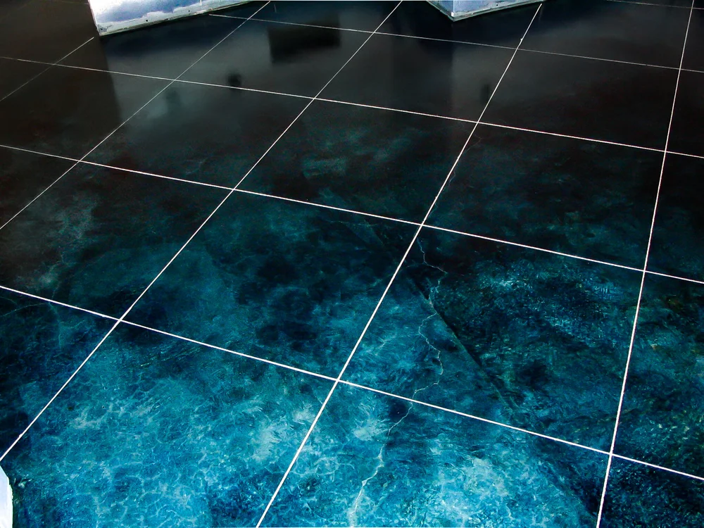 Blue Stained Concrete Floors Colors