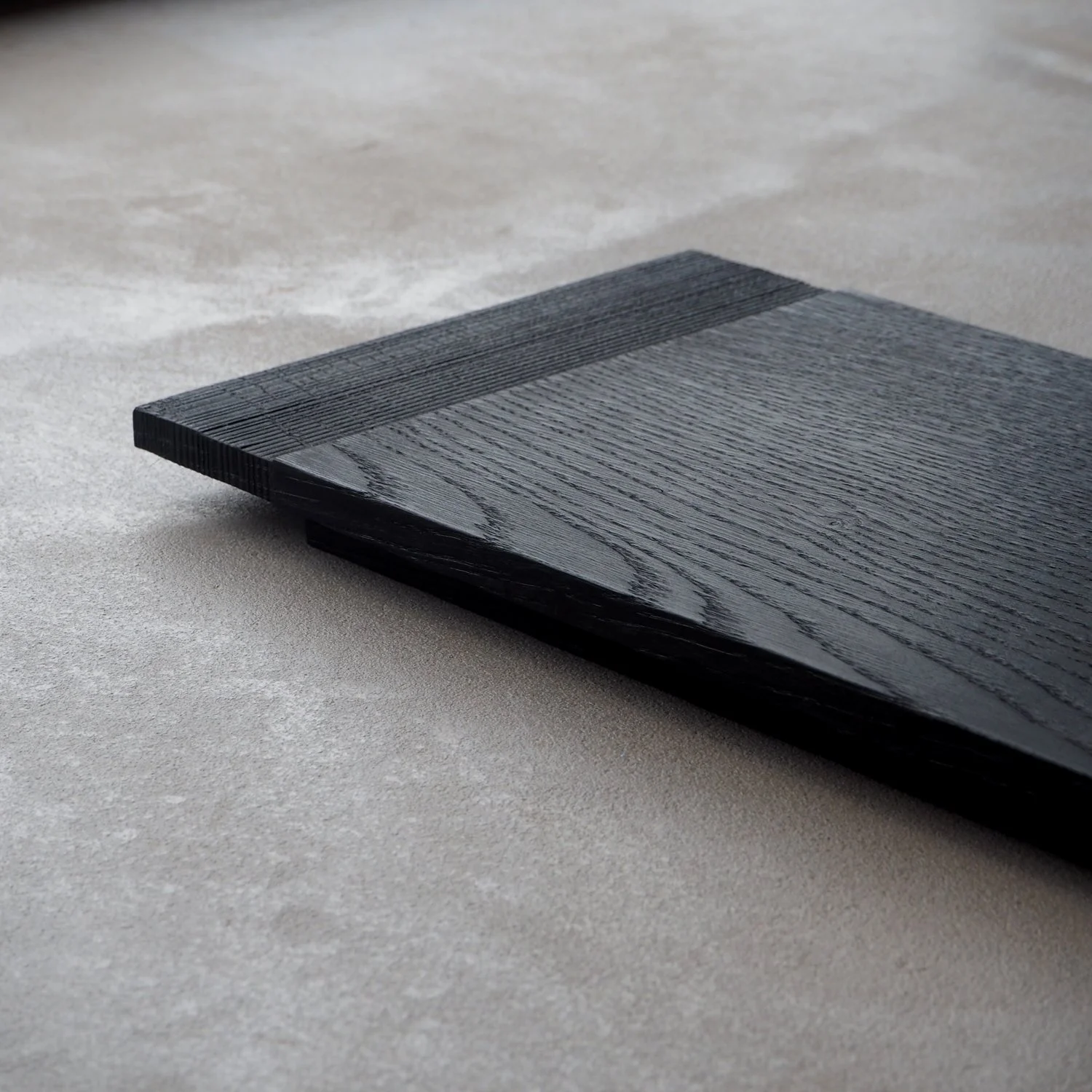 burnt oak tray with sawn texture 2 — pachadesign