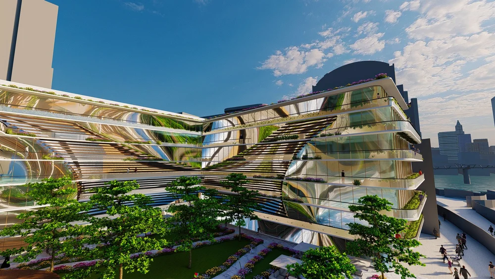 Multigenerational residential development, mixed use scheme, garden ...