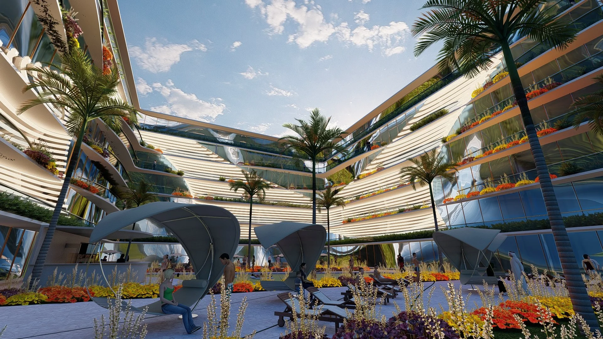 Multigenerational residential development, mixed use scheme, garden ...