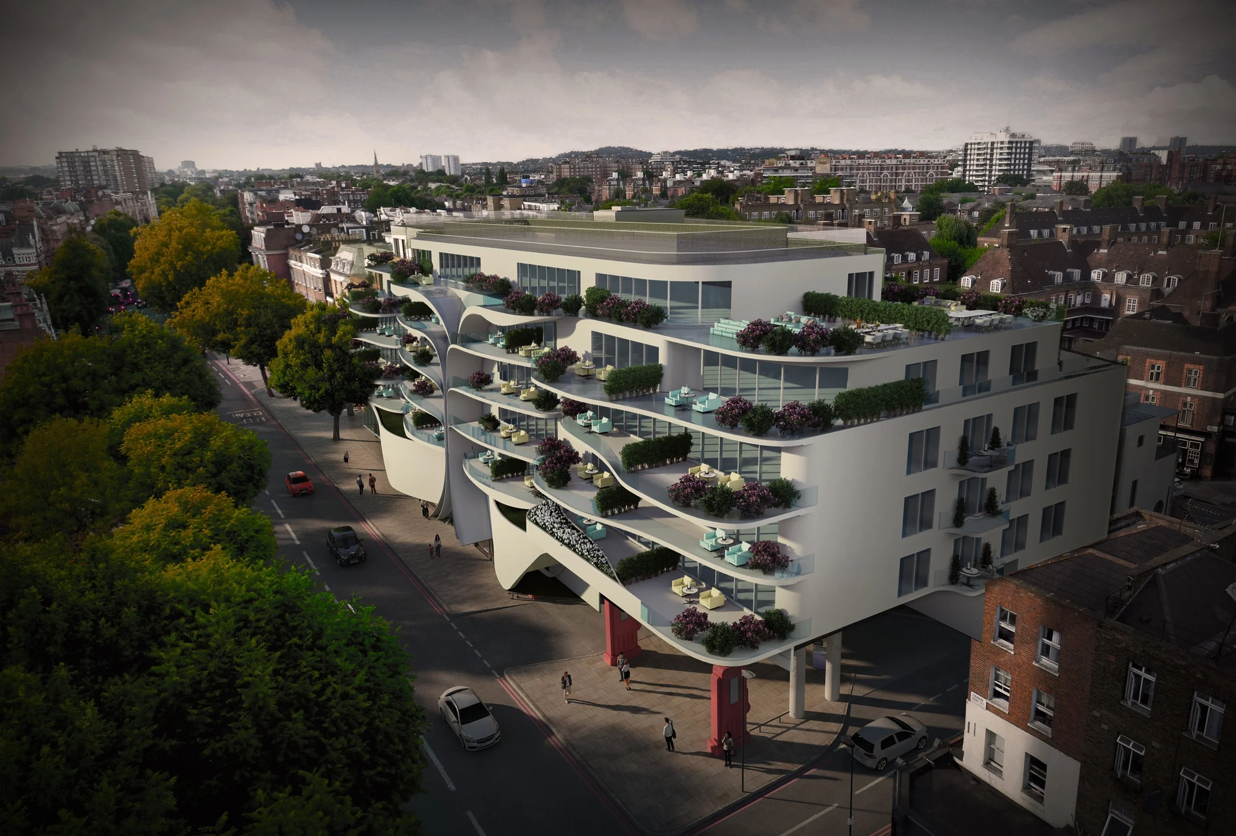 Multigenerational residential development, mixed use scheme, garden ...