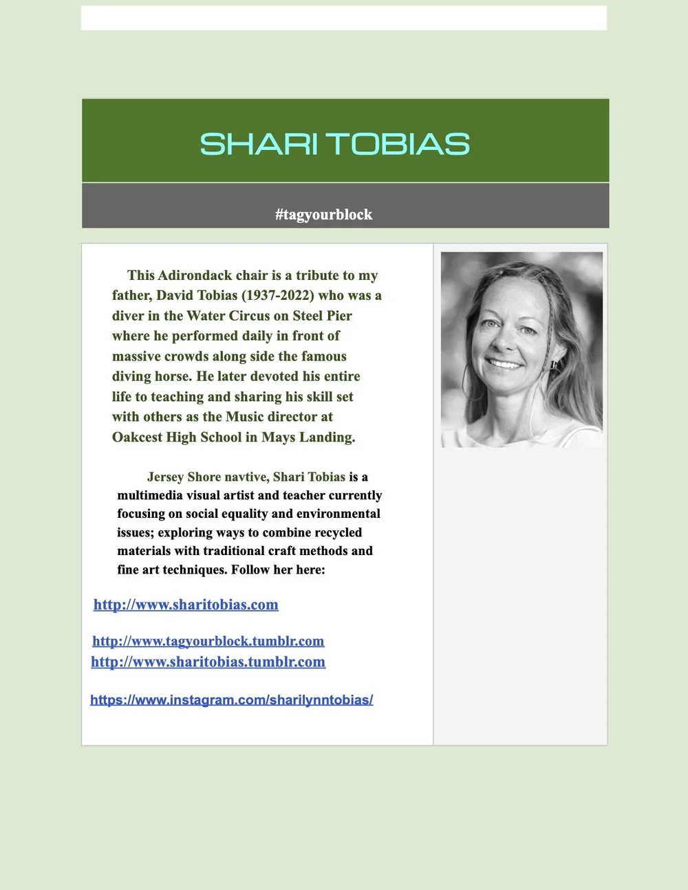 'A Tribute to My Dad' by Shari Tobias — Atlantic City Arts Foundation