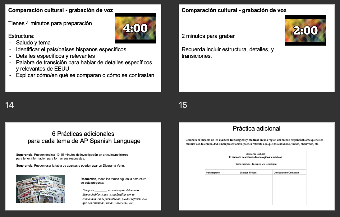 AP Spanish Language Materials — Carina Spanish