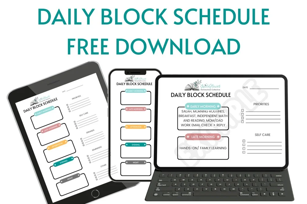 FREE Block Schedule Template — Wildflower Homeschool Collective
