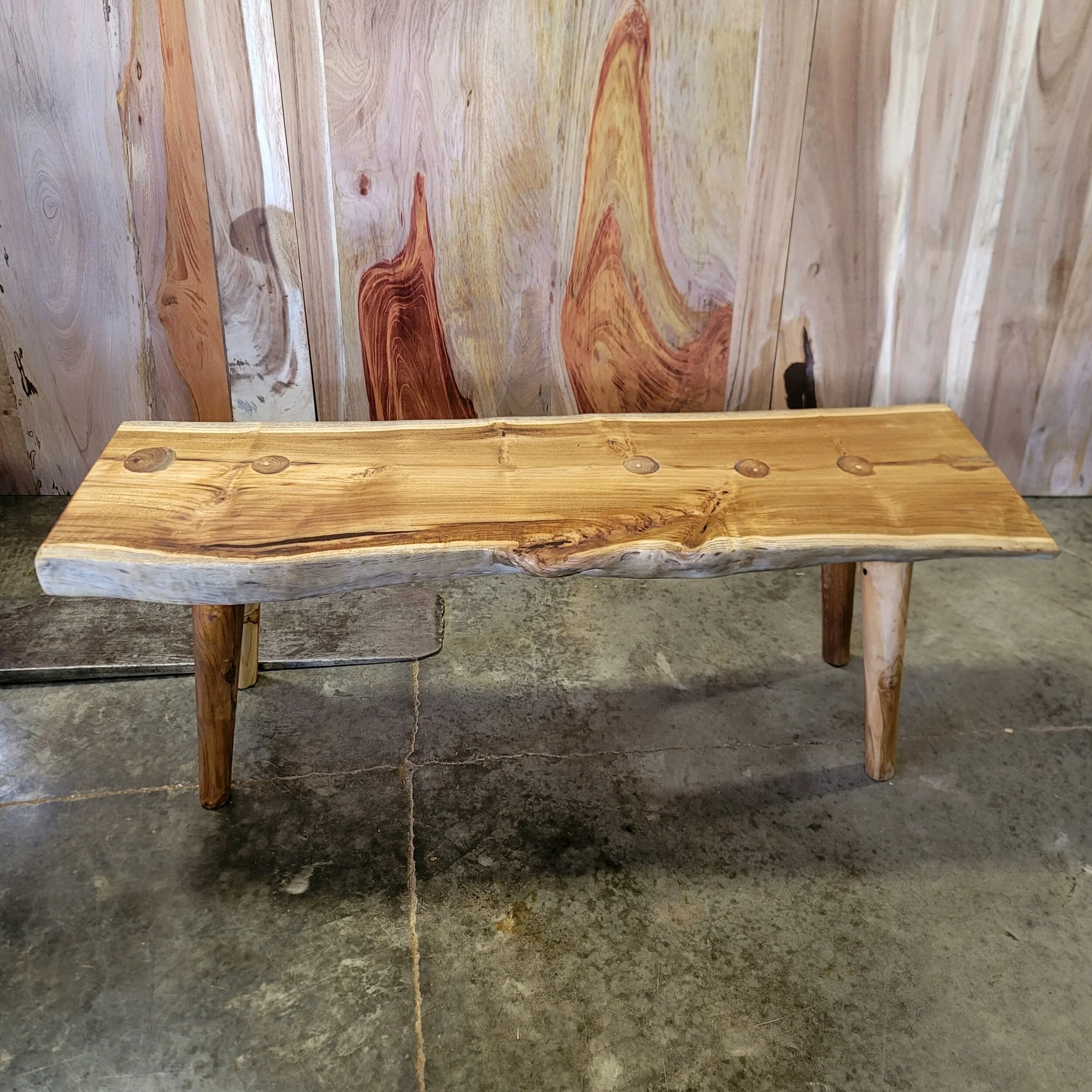 Teak Slab Bench — Tropical Salvage