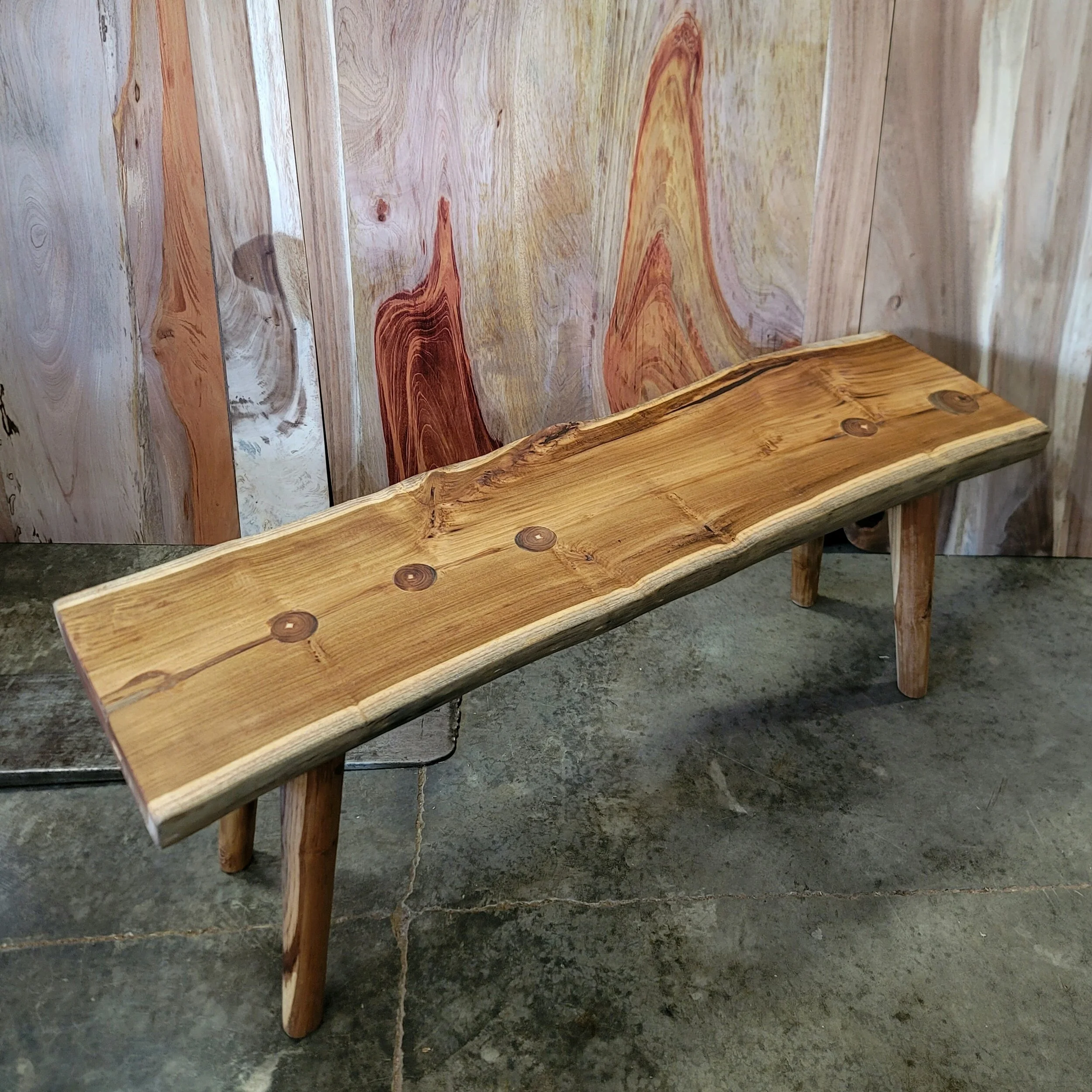 Teak Slab Bench — Tropical Salvage