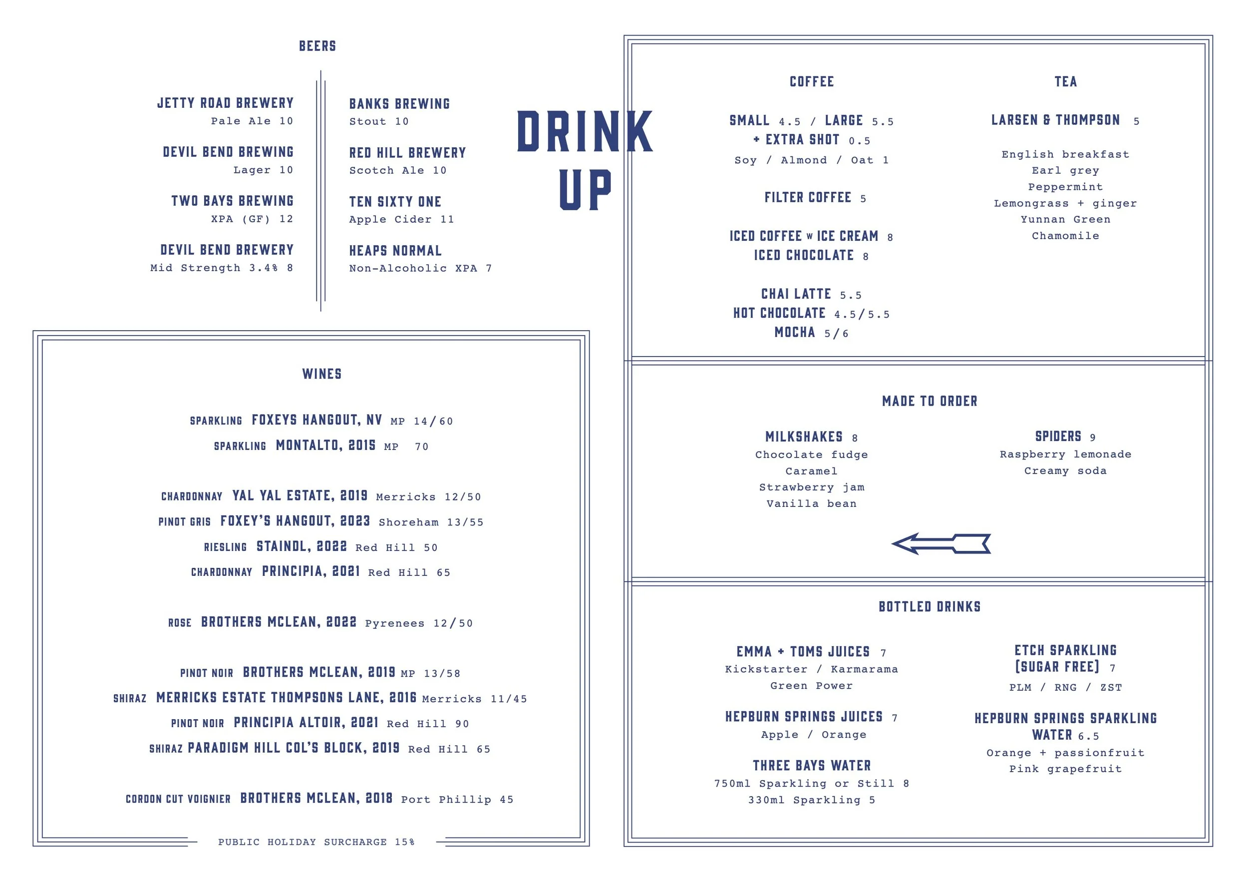 Drinks Menu - The Somers General