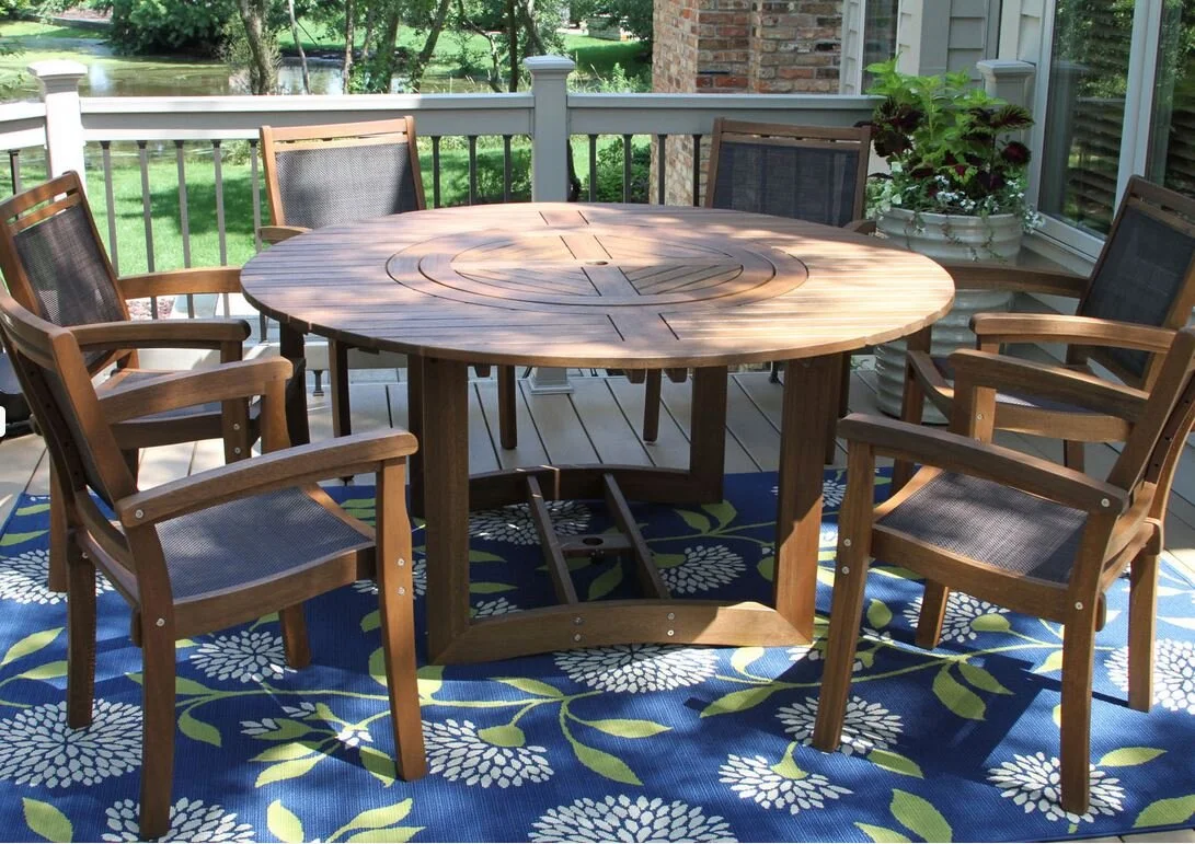 Round Wooden Outdoor Table