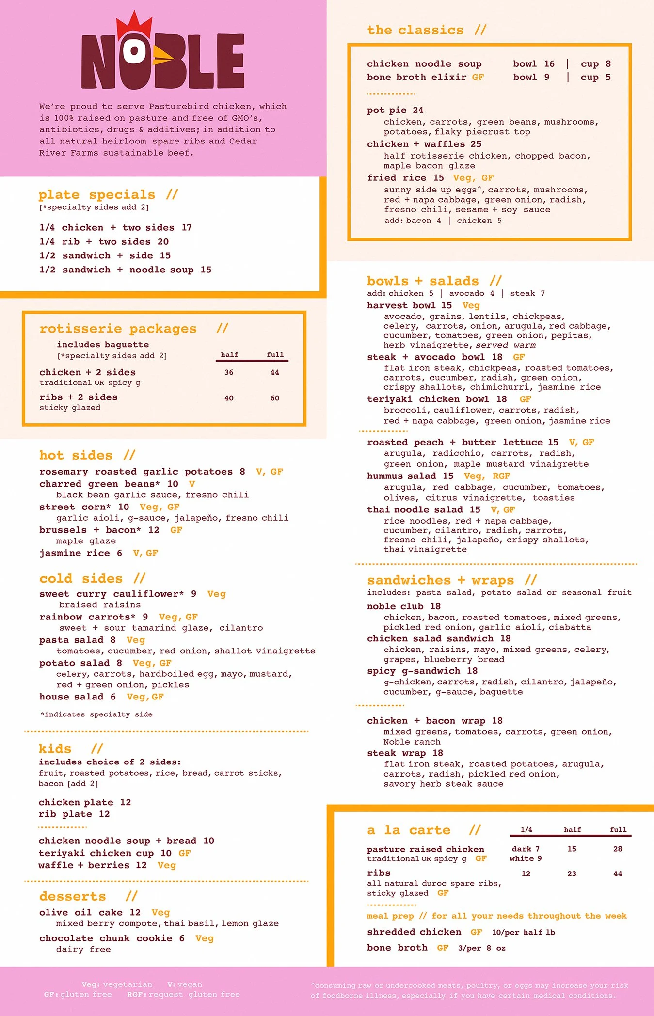 Menu — Noble Rotisserie