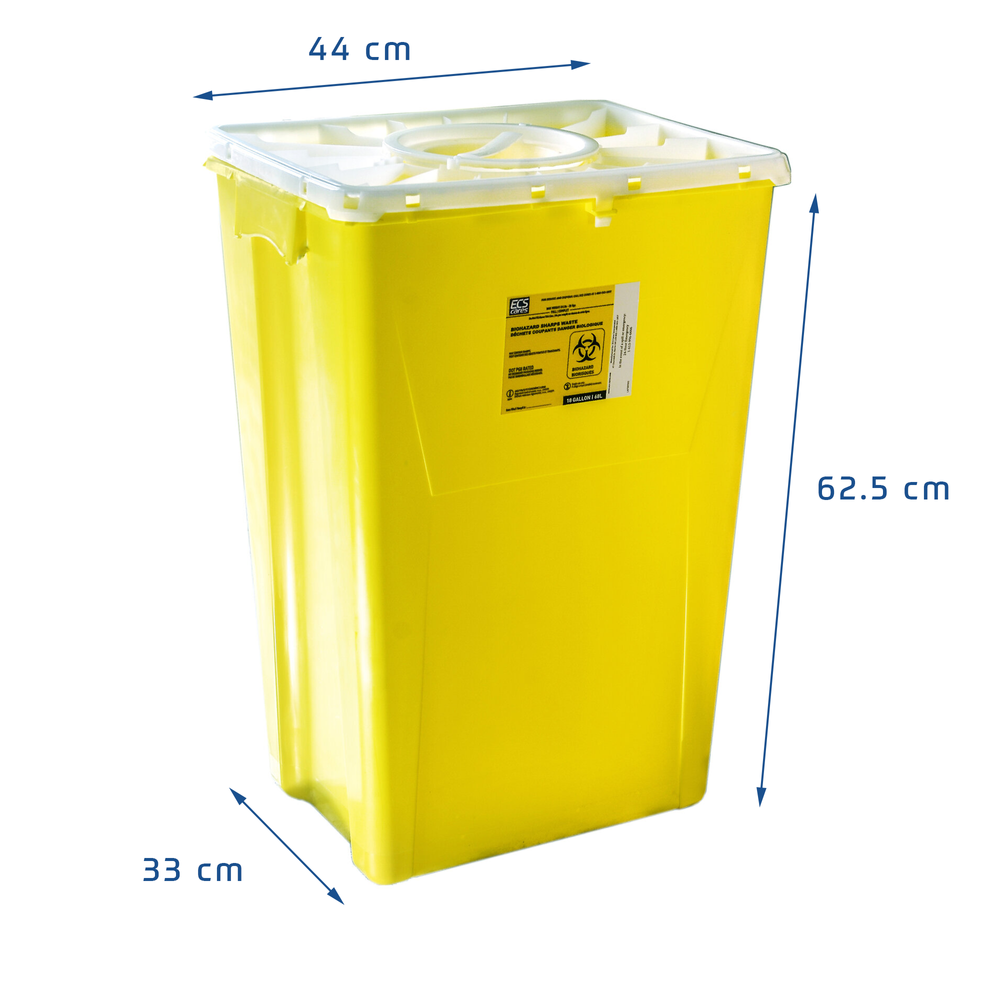 YELLOW SHARPS WASTE BIN (68L) (🇨🇦) — ECS Cares
