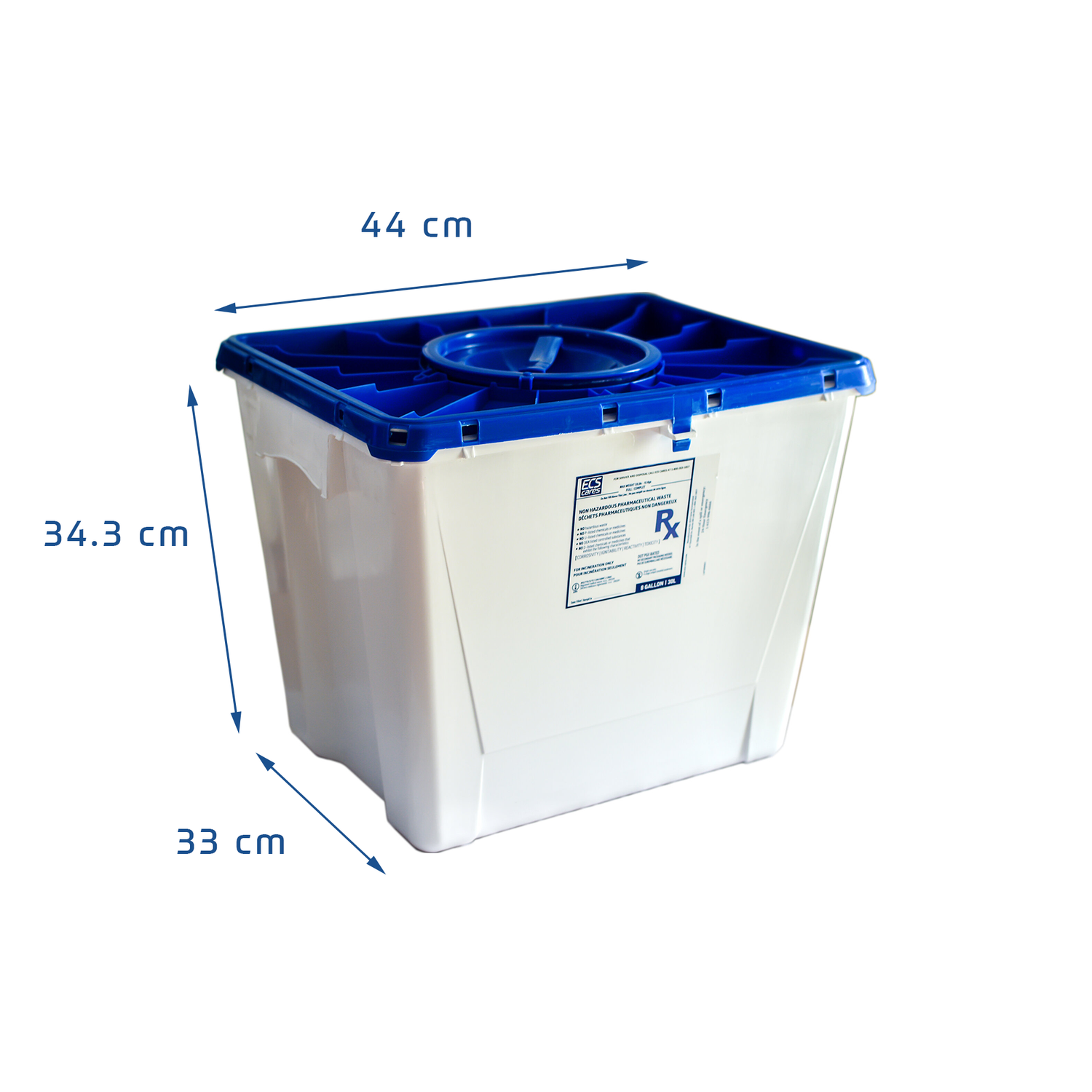 WHITE PHARMACEUTICAL CONTAINER RX WASTE BIN (30L) (🇨🇦) — ECS Cares