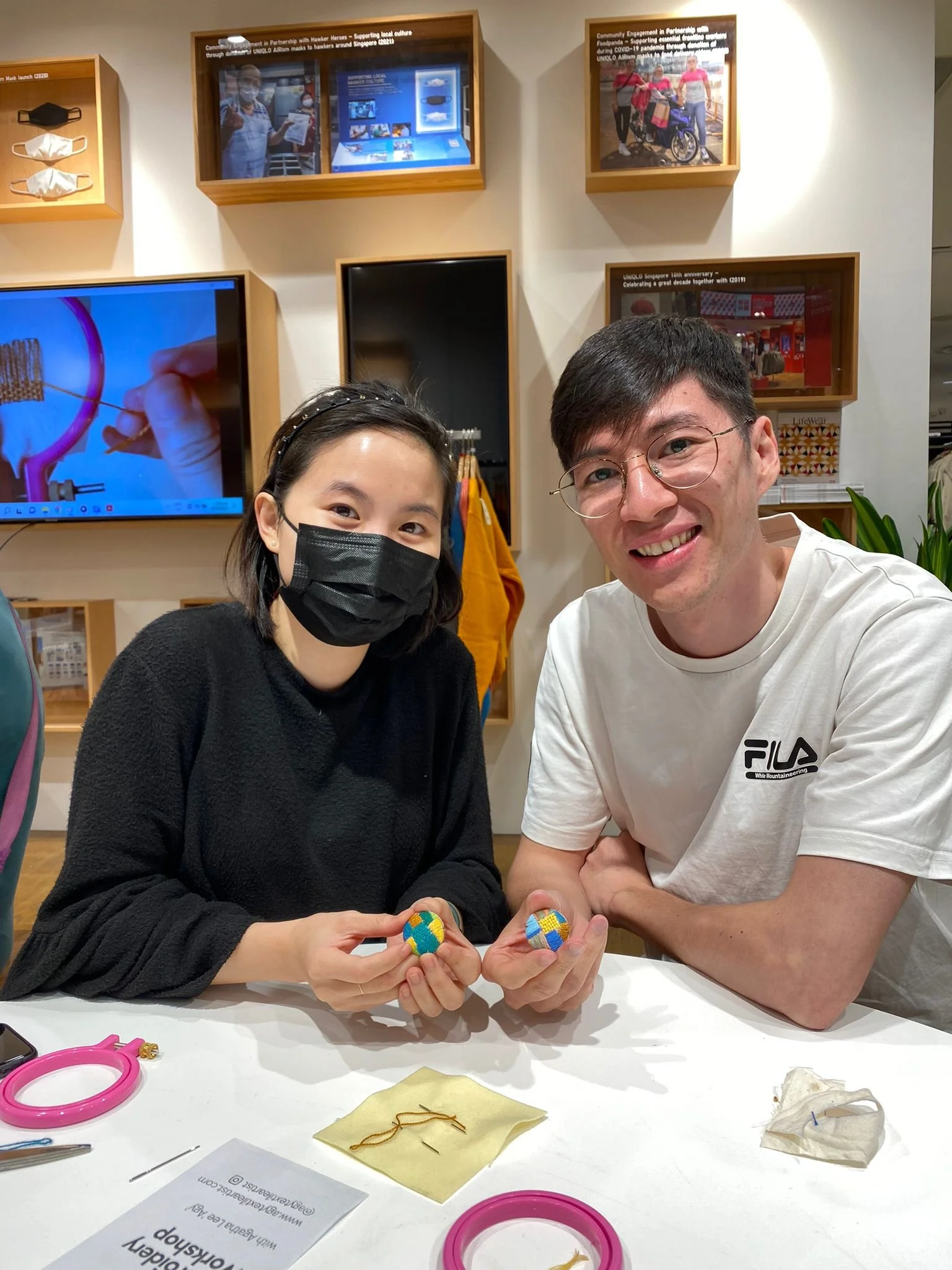 Embroidery Workshop at Uniqlo Singapore — Agy Textile Artist