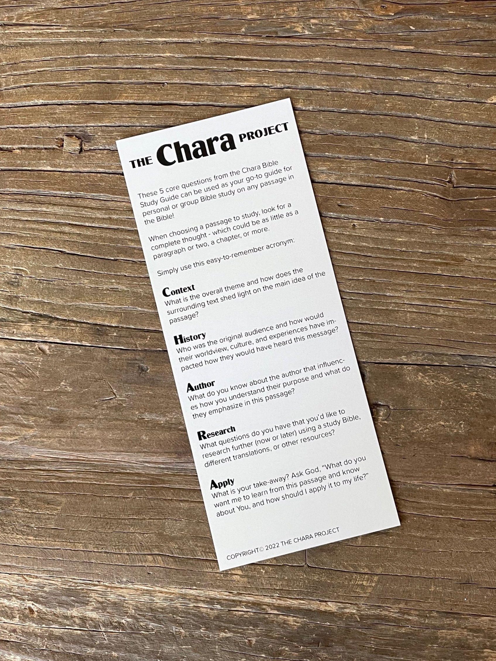Overview of the Bible (PRINTABLE) — The Chara Project