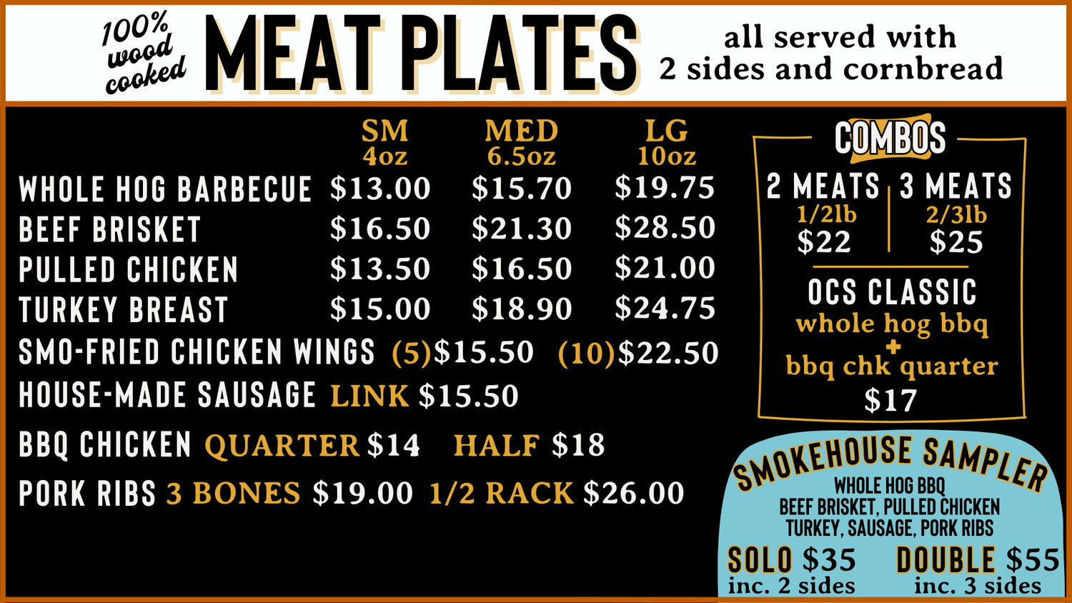 Menu — Old Colony Smokehouse