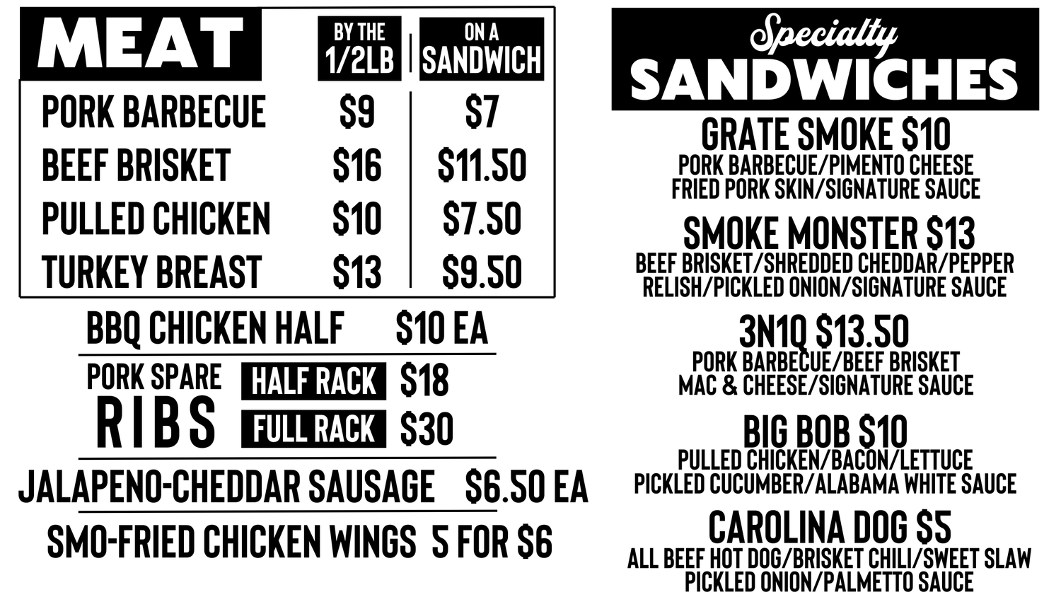 Menu — Old Colony Smokehouse