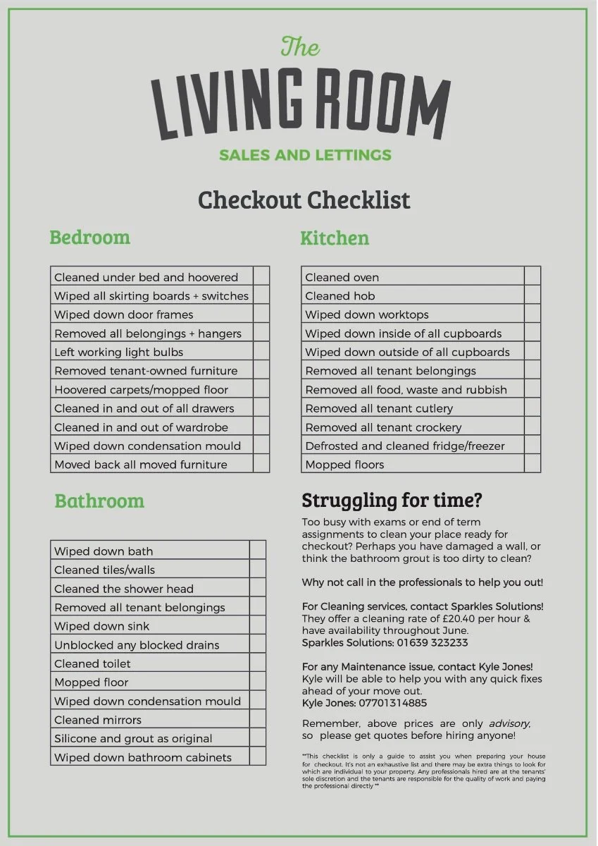 A Tenants Check Out Guide | The Living Room