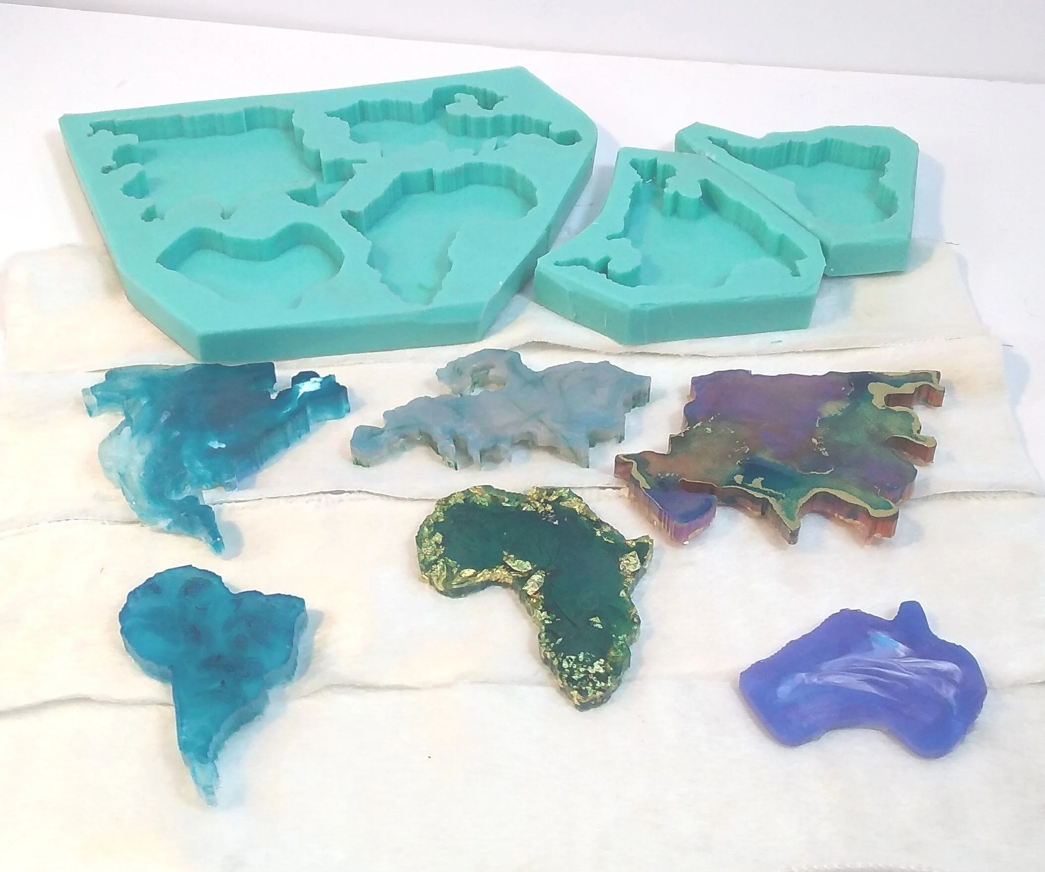 Continents Coasters- Glossy Silicone Mold — J Emerald Studio