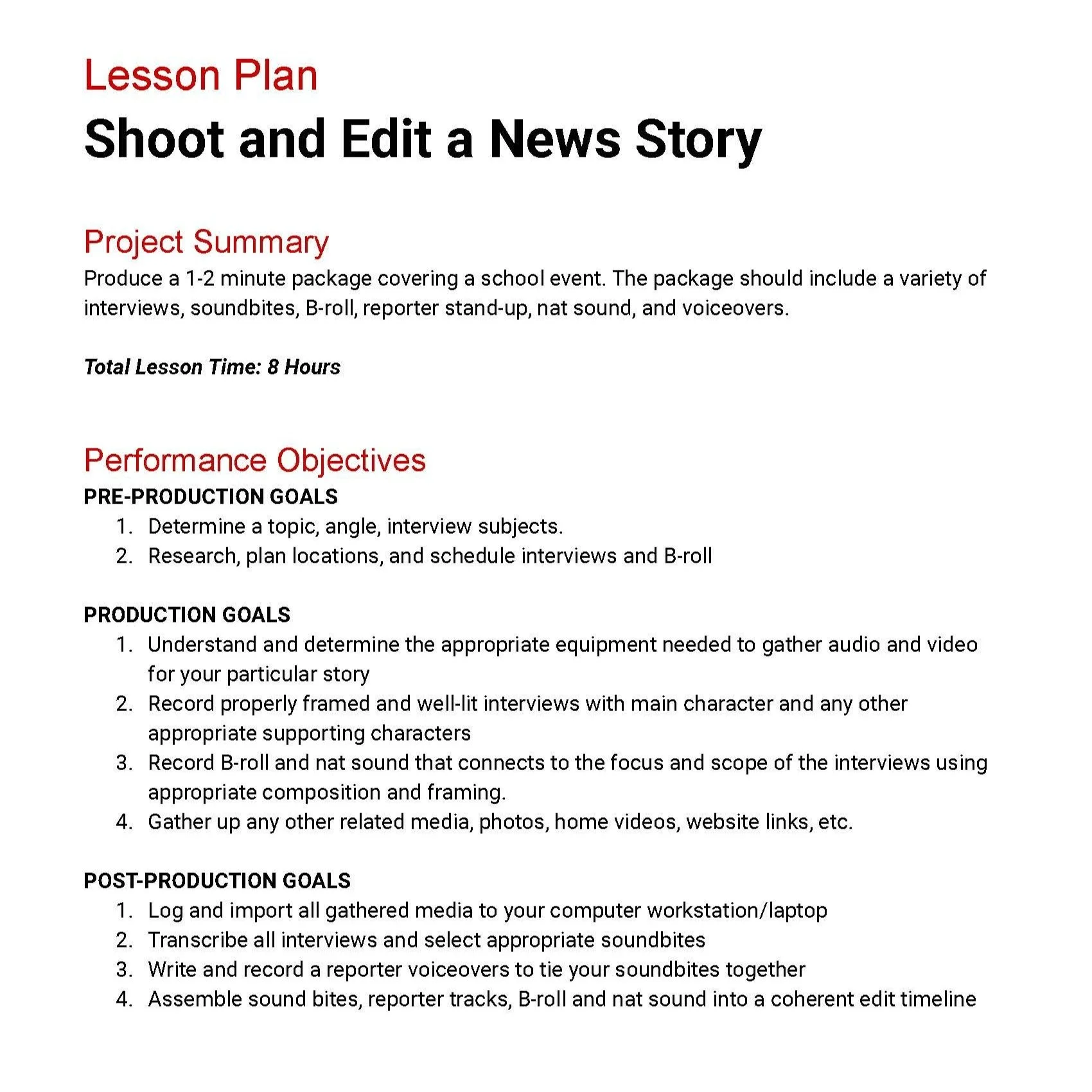 Curriculum — Student Television Network