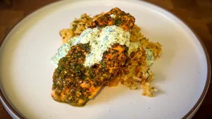 Peruvian Pan Seared Salmon & Yellow Rice — The Chop Shop Butchery