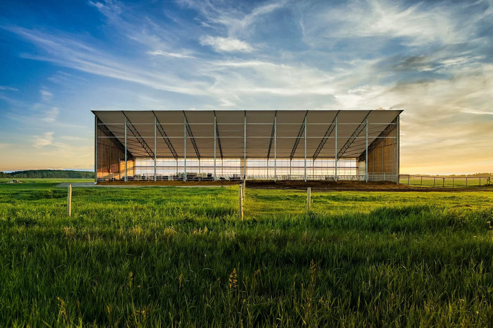 Fabric Roof Dairy Barn - Ste-Geneviève, MB — WeCover Structures