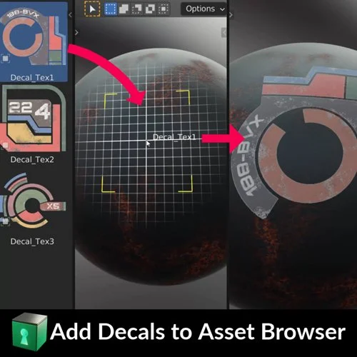 Drag-and-drop Decals from the Asset Browser — 3D SECRETS (Blender Secrets)