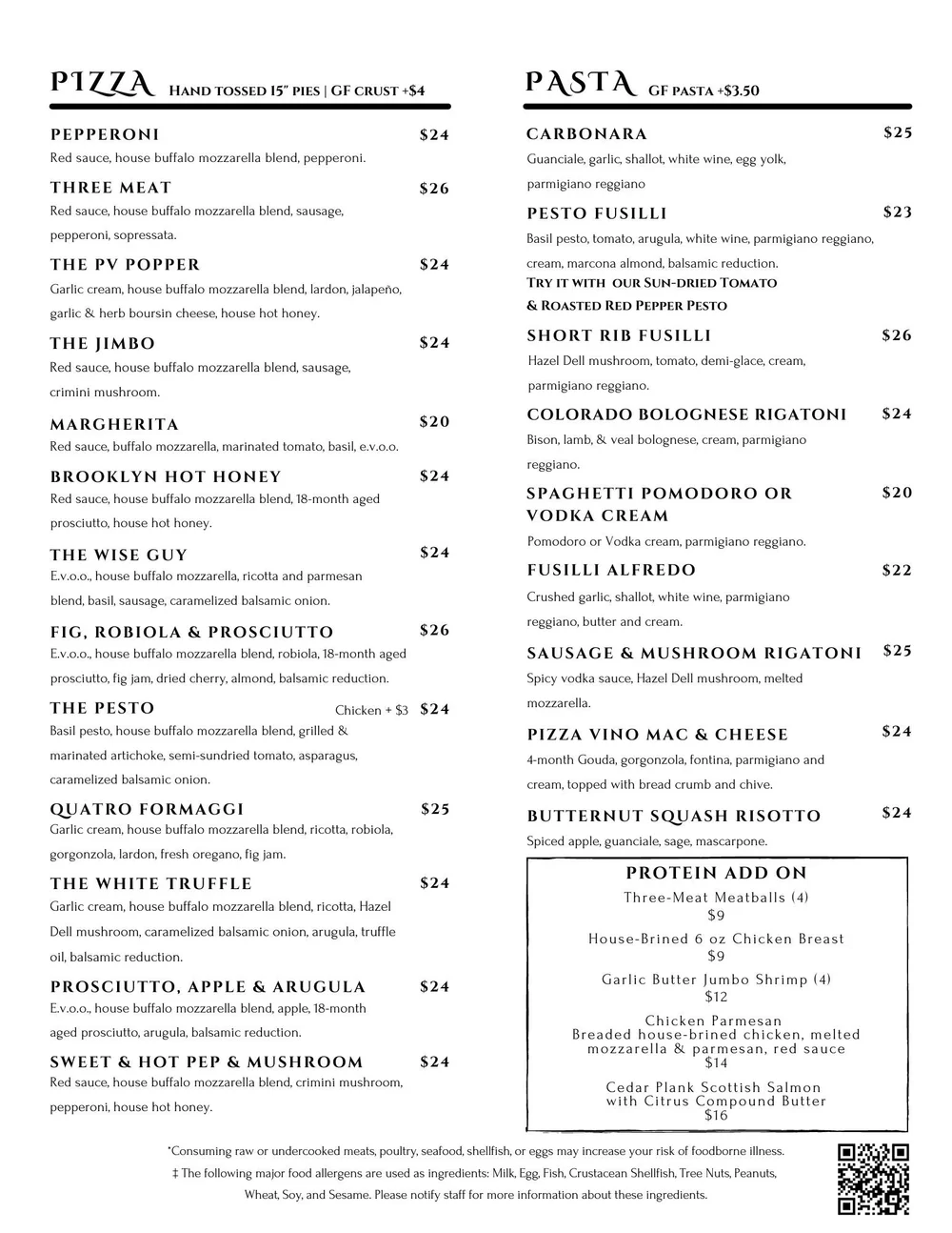 Menu — PizzaVino NoCo