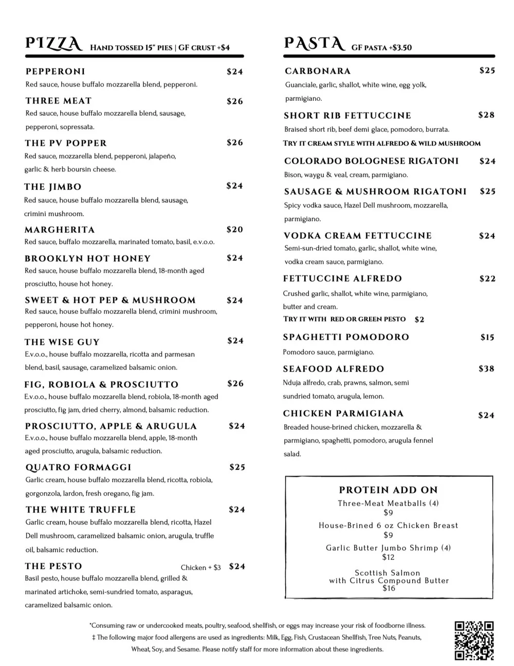 Menu — PizzaVino NoCo
