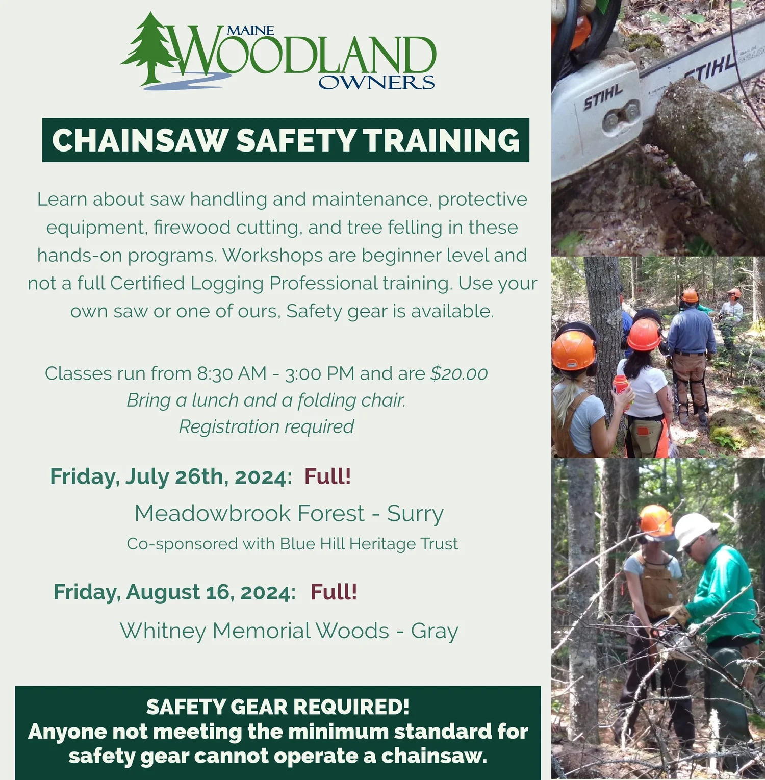 Chainsaw Training — Maine Woodland Owners