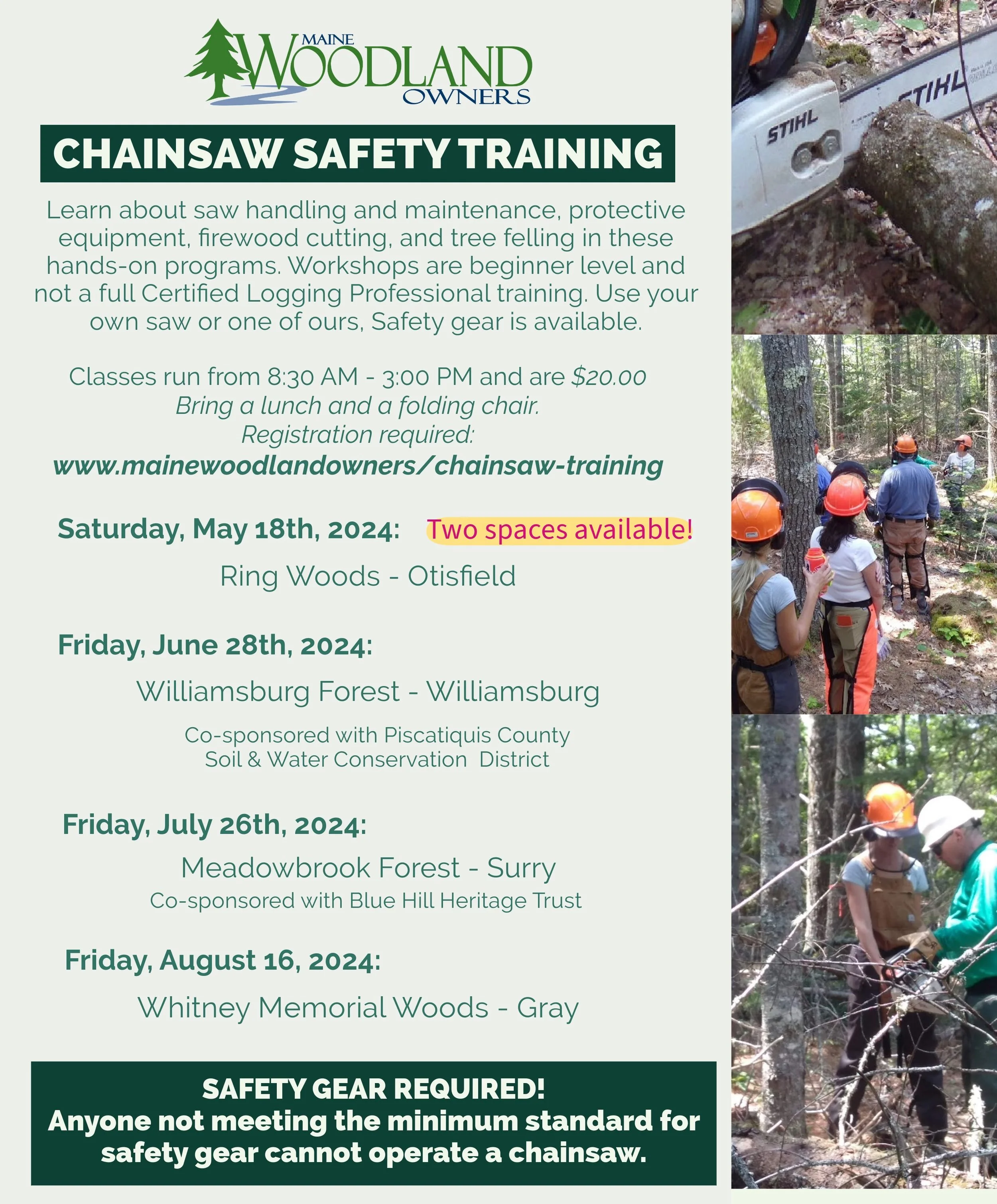 Chainsaw Training — Maine Woodland Owners