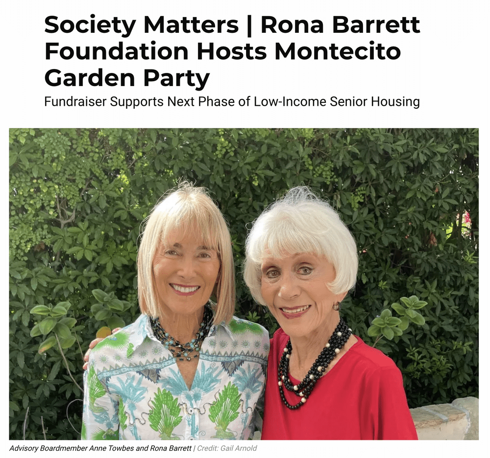 Society Matters | Rona Barrett Foundation Hosts Montecito Garden Party ...