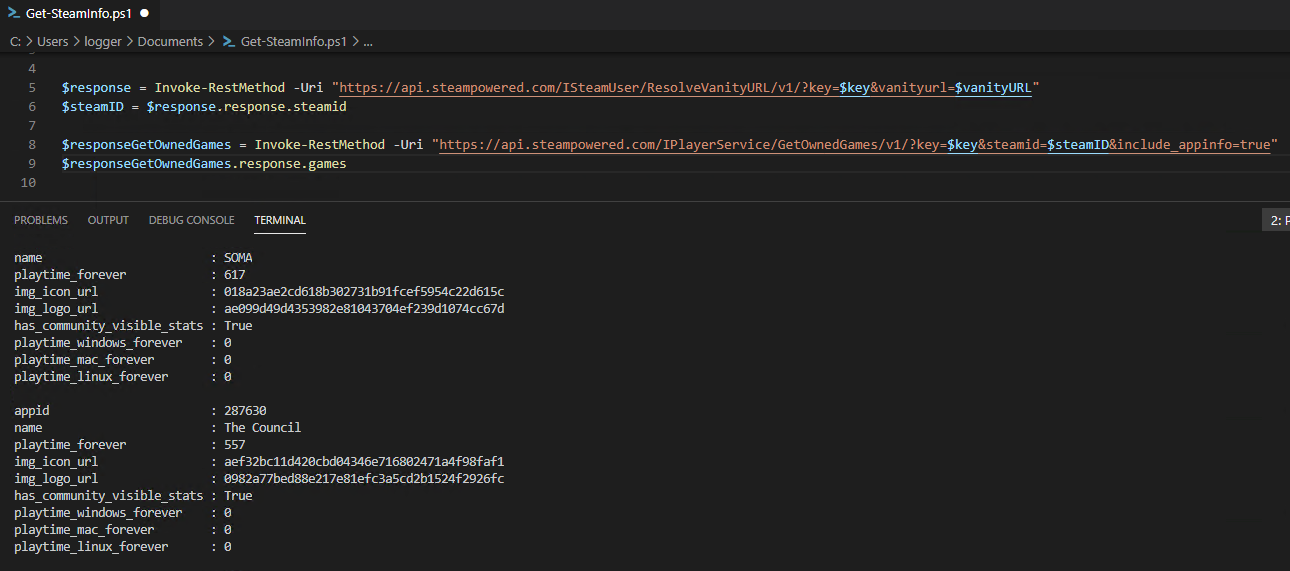 Querying Steam Web Api With Powershell —