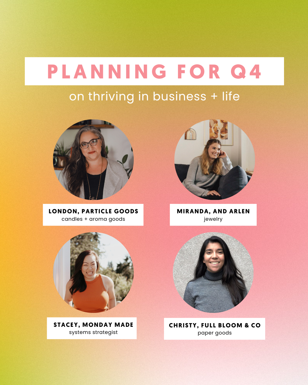 138: Planning for Q4: Life + Business [Small Biz Panel] — Making Good ...