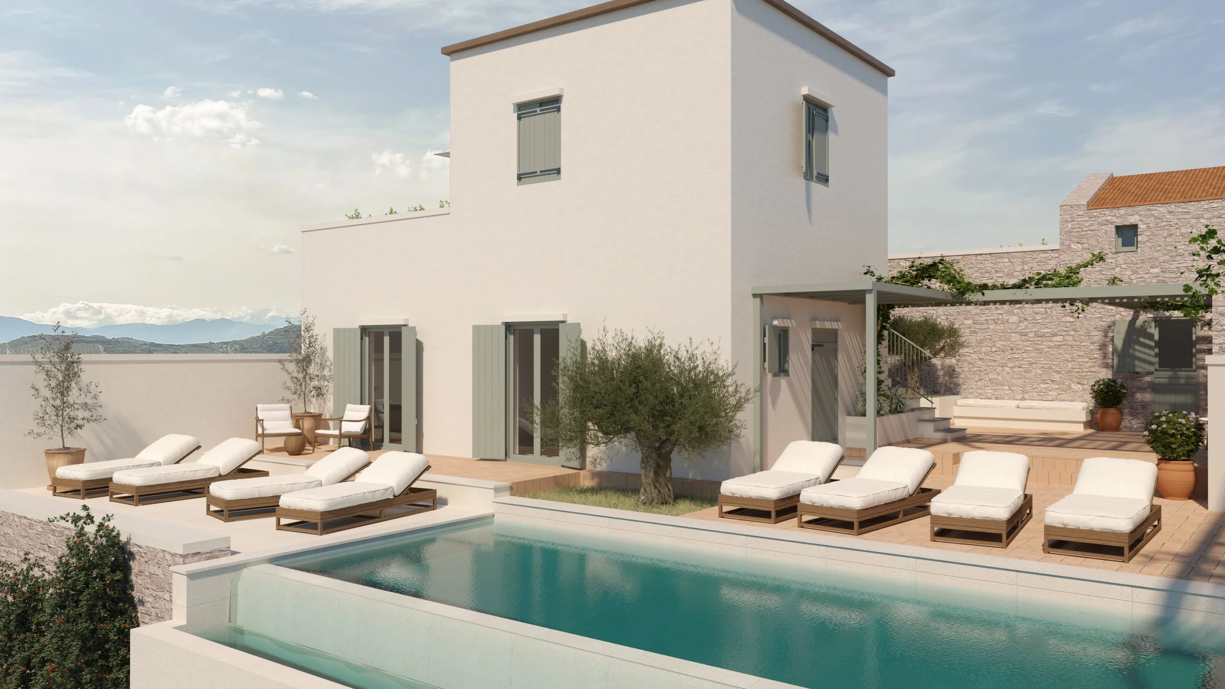 stone houses complex restoration in Kamara — alkisti roussou