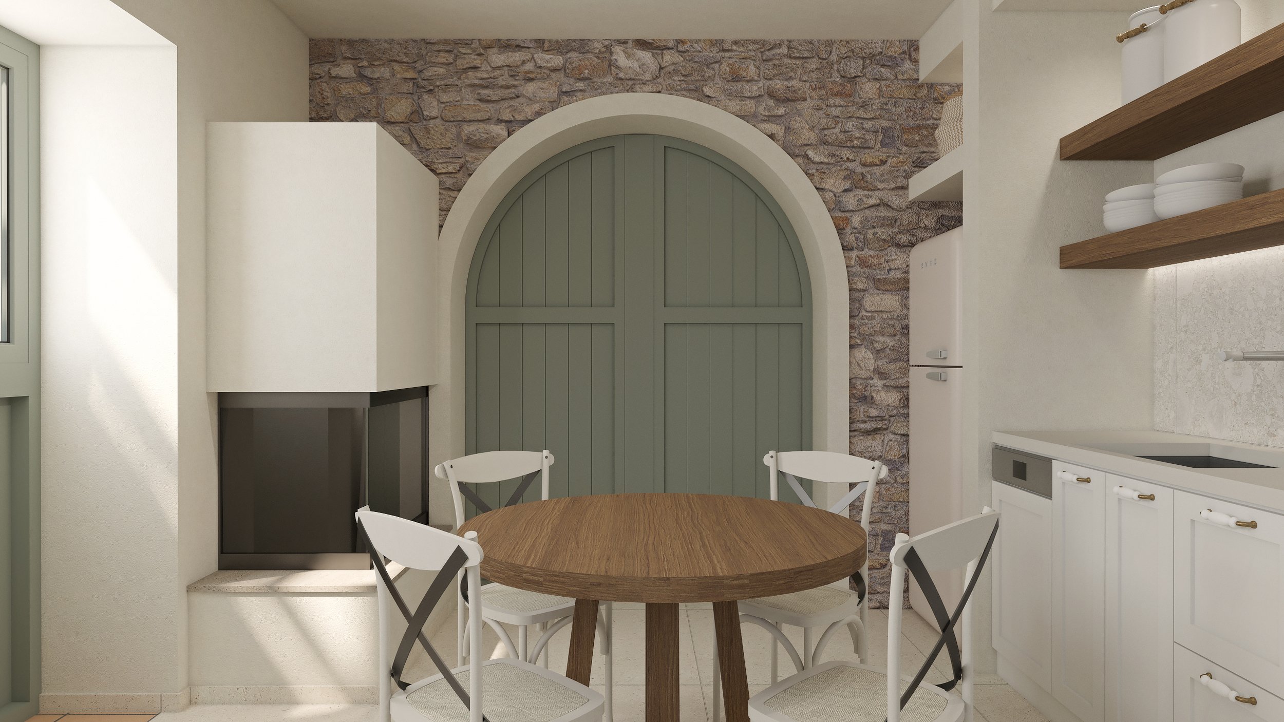 stone houses complex restoration in Kamara — alkisti roussou