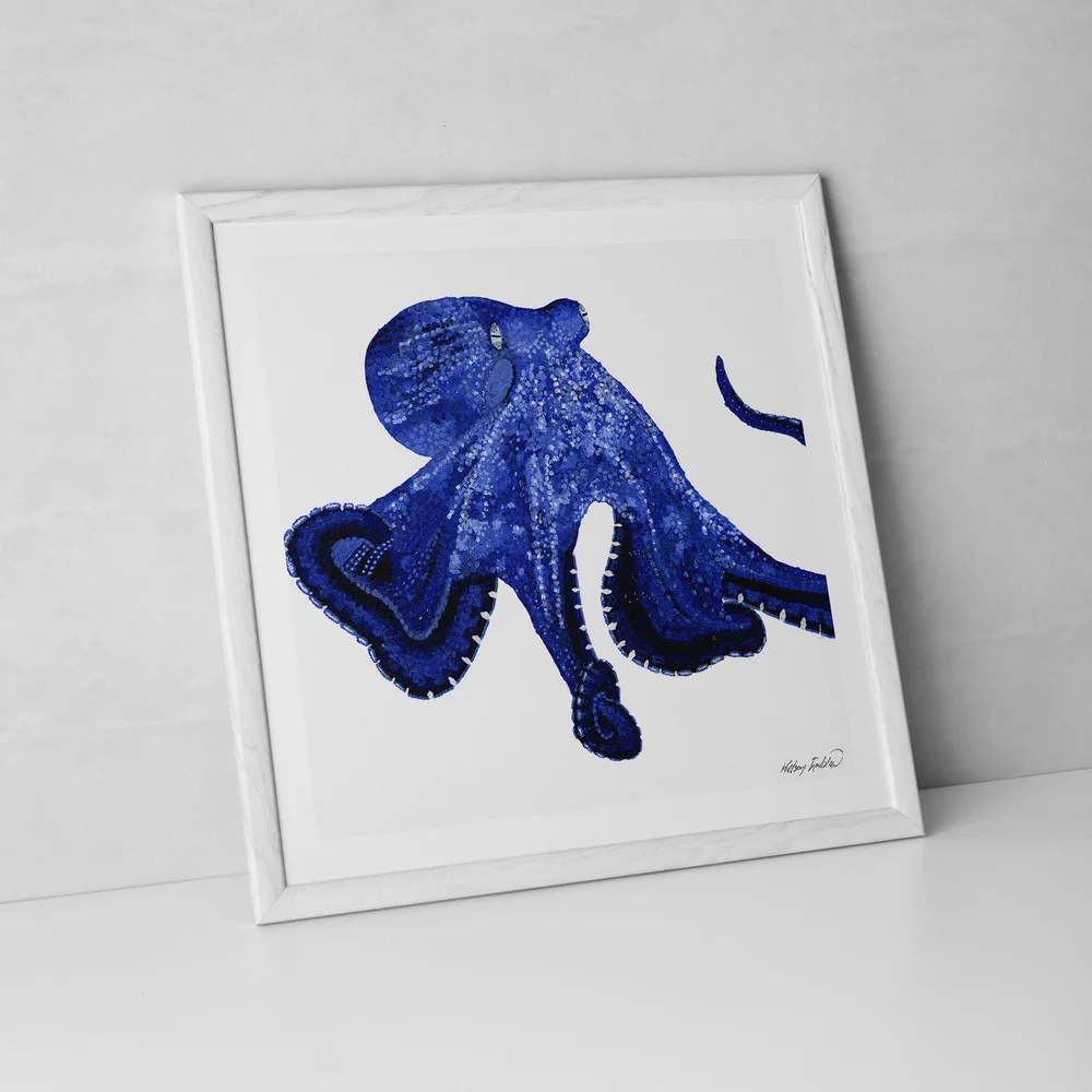 Blue Octopus Drawing