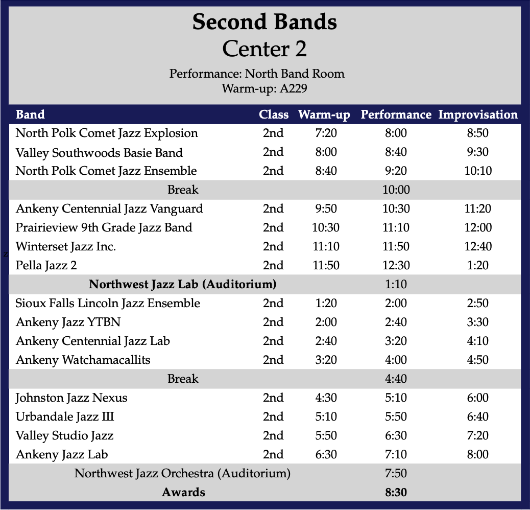 Jazz Festival Schedule — Northwest Bands