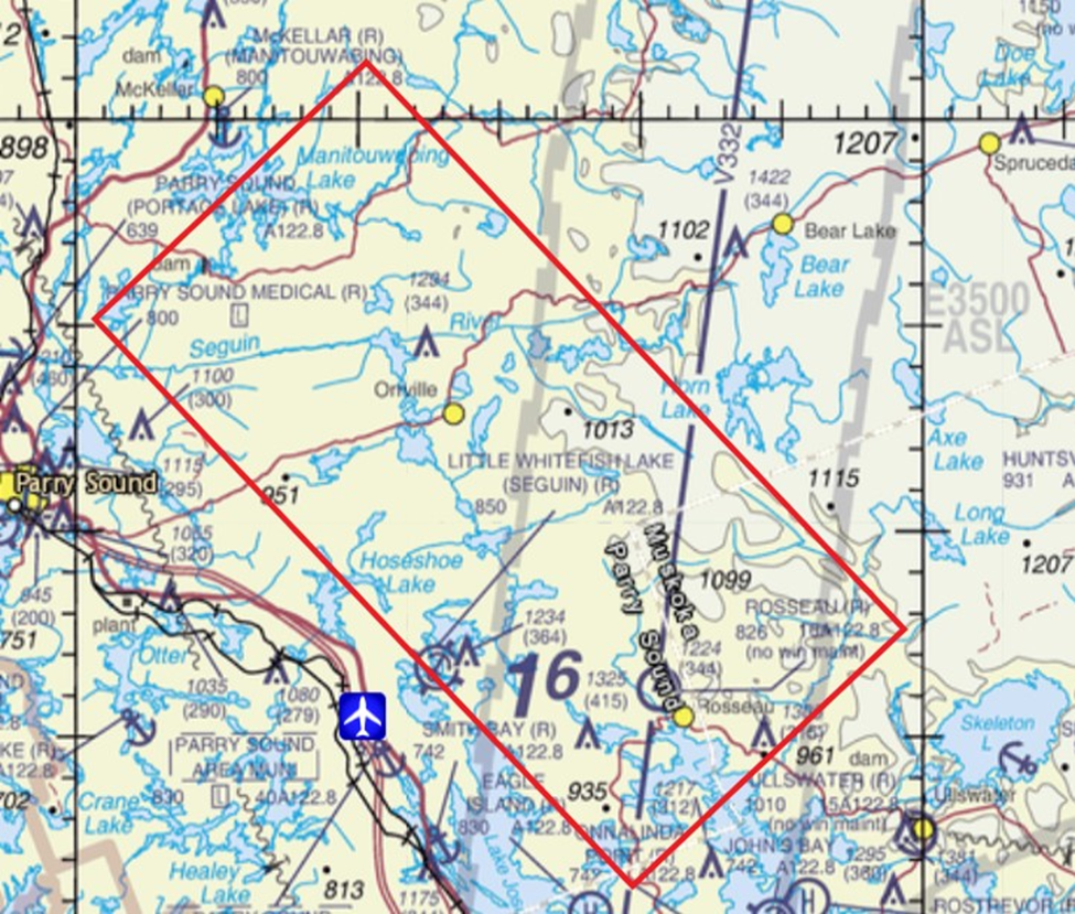 Parry Sound Practice Area Map — Spectrum Airways