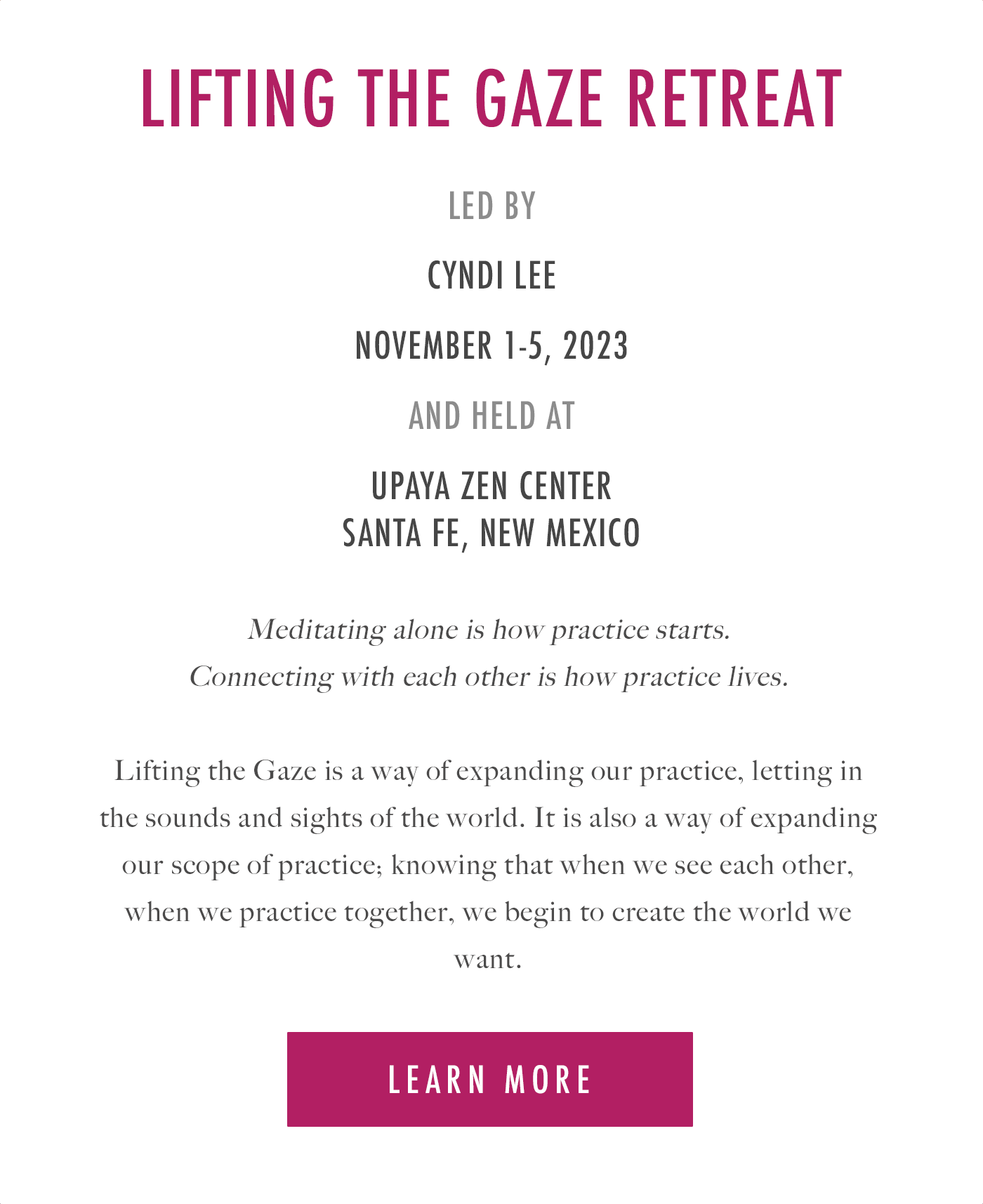 Cyndi Lee Yoga & Meditation | Opening to Basic Goodness