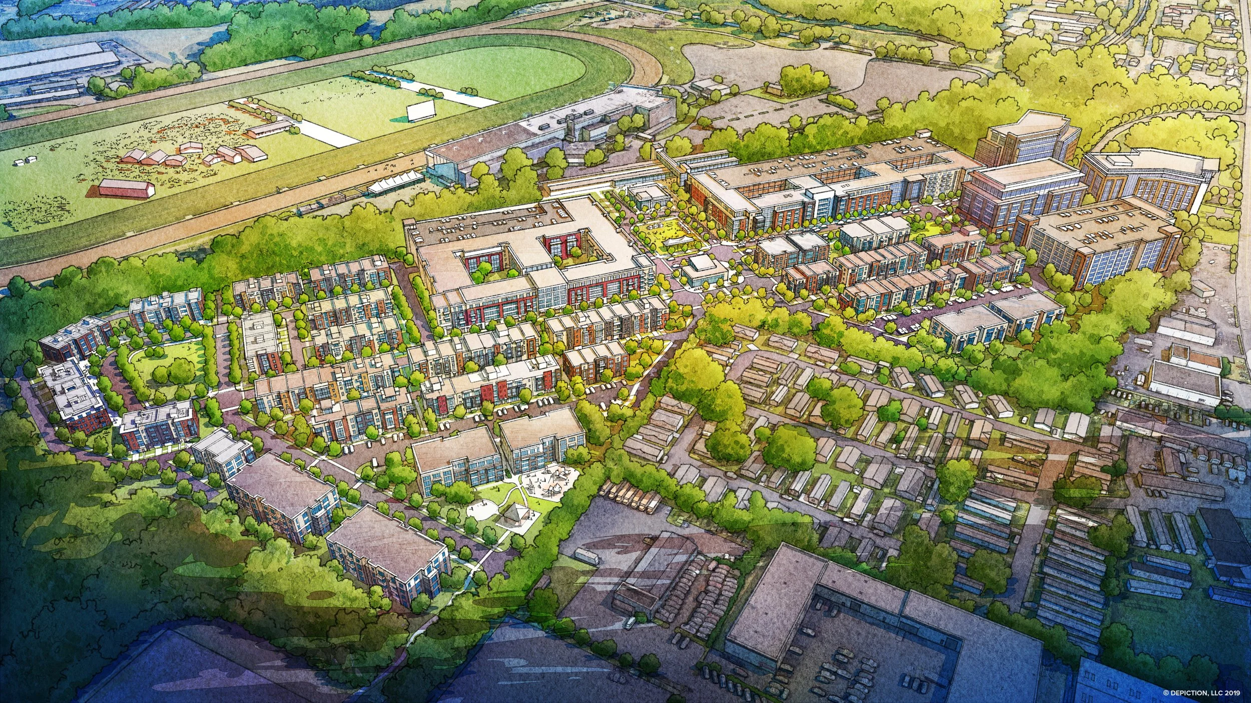 Urban Design & Planning Watercolor Rendering — DEPICTION