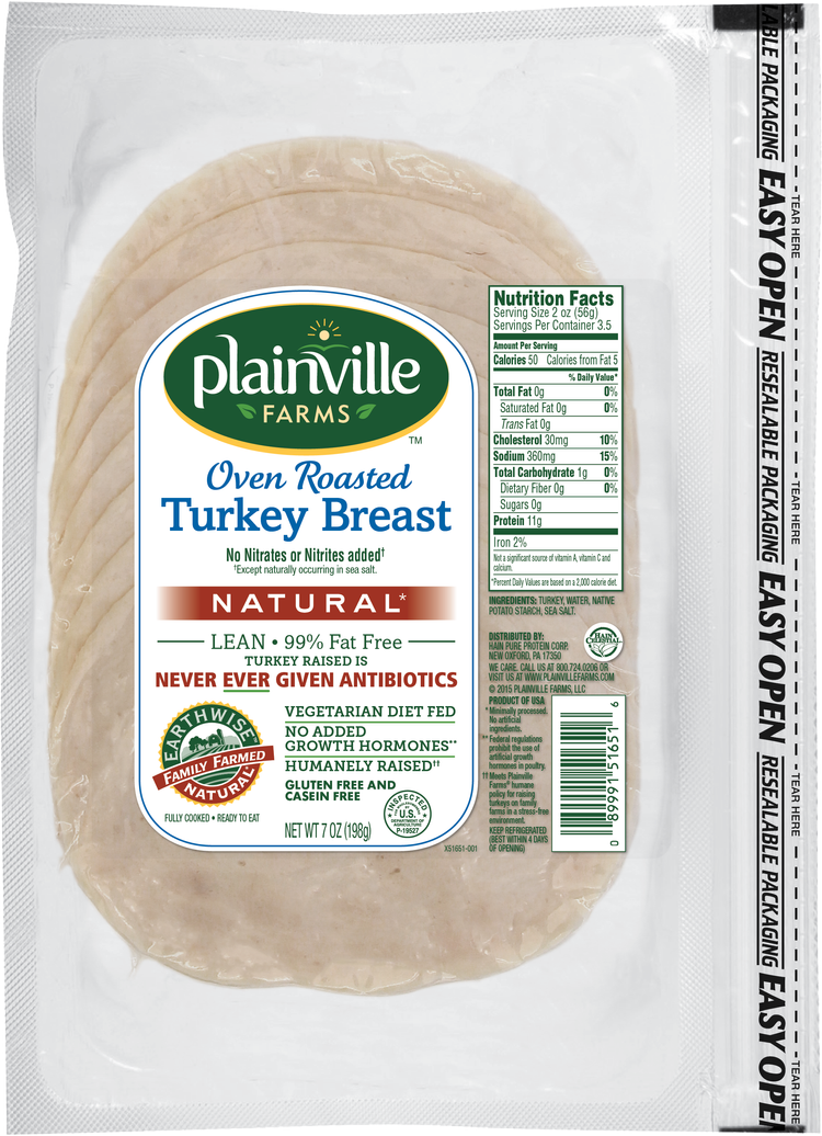 Natural* Pre-Sliced Oven Roasted Turkey Breast — PLAINVILLE FARMS