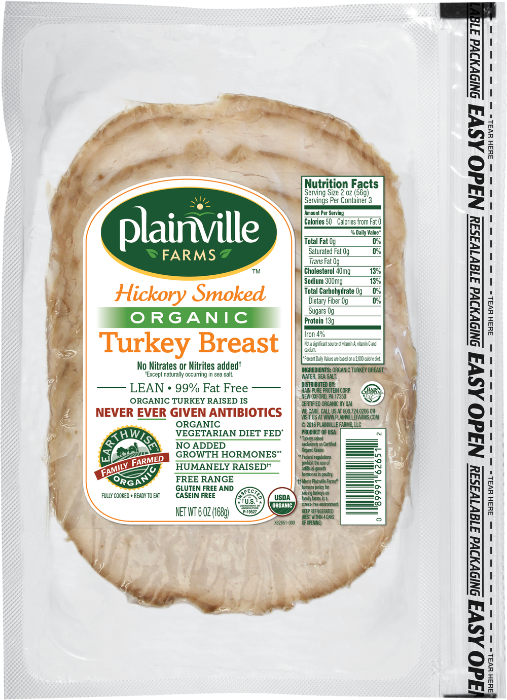 Organic Pre-Sliced Hickory Smoked Turkey — PLAINVILLE FARMS