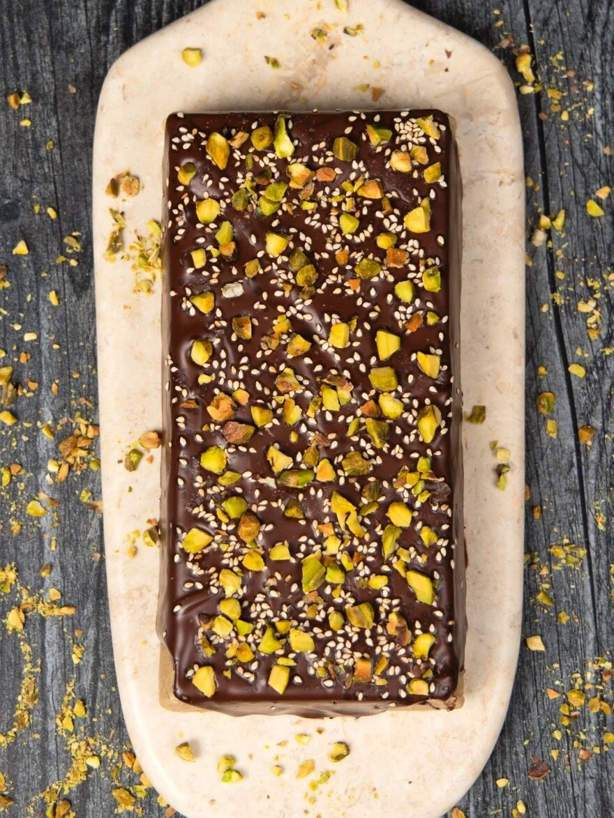 Salted Chocolate Halva with Pistachios and Poppyseeds — TBLSPOON