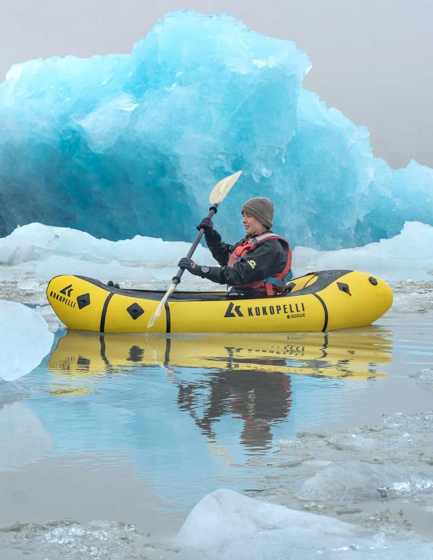 Kayak amongst icebergs on a glacier lagoon | Glacier and Volcano ...