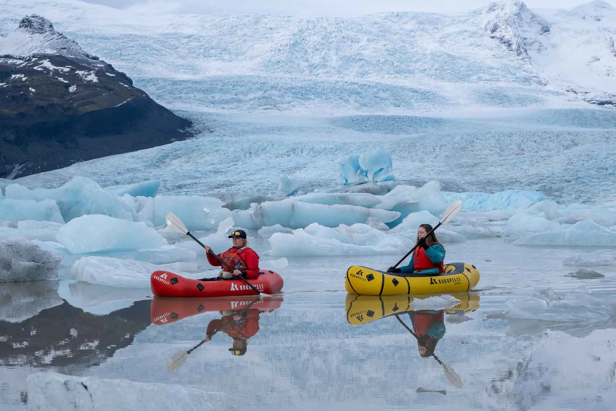 Glacier ice lagoon kayaking tour in Skaftafell, Iceland | Glacier and ...