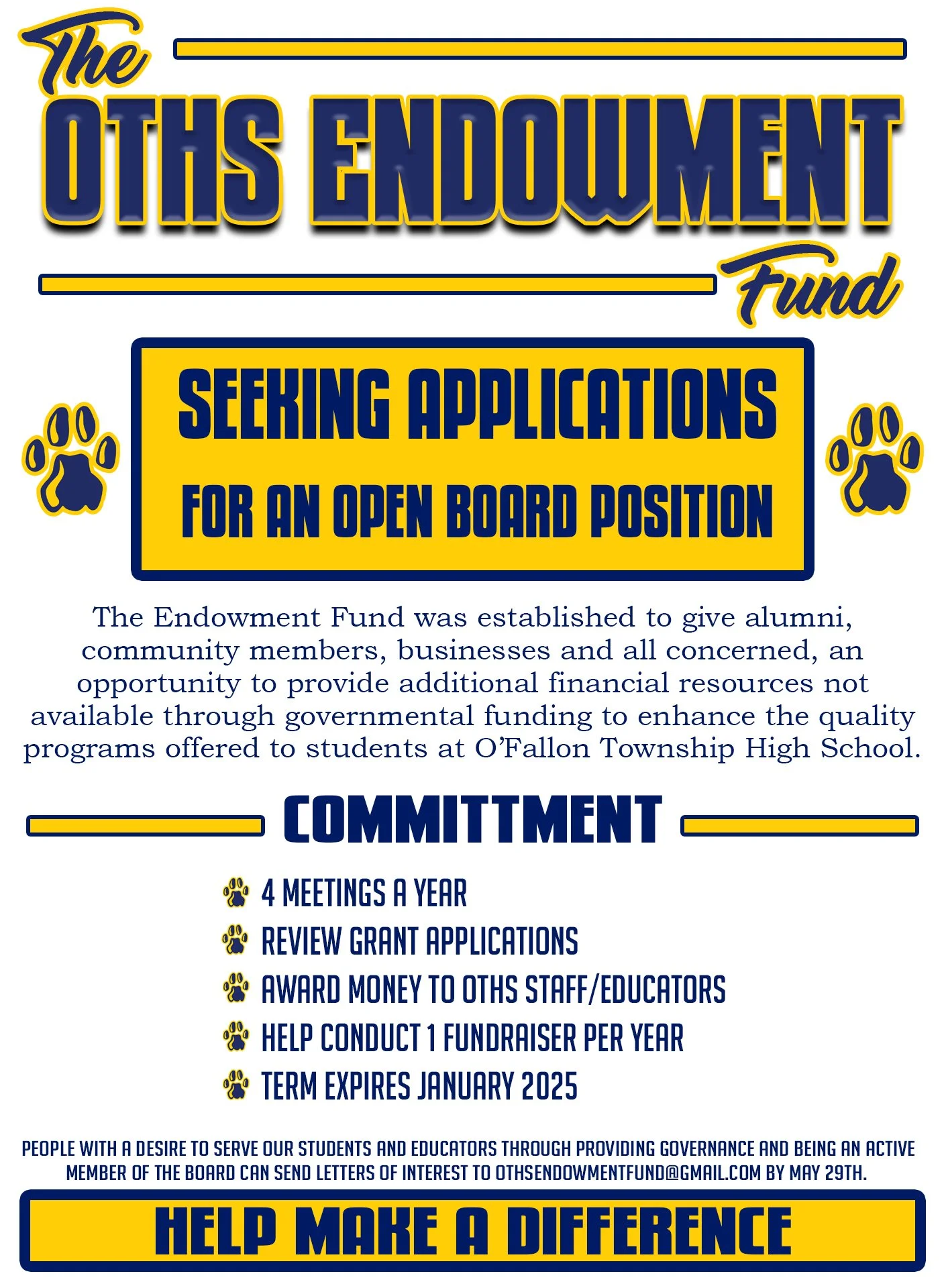 Board Member Application — OTHS Endowment Fund