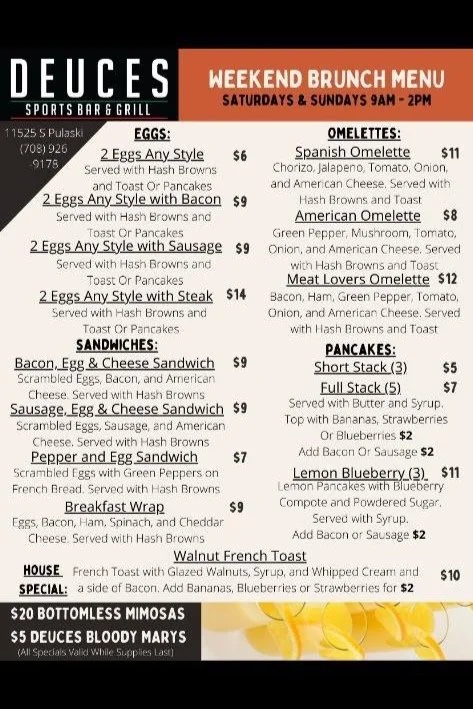 NOW OPEN- DEUCES BAR & GRILL