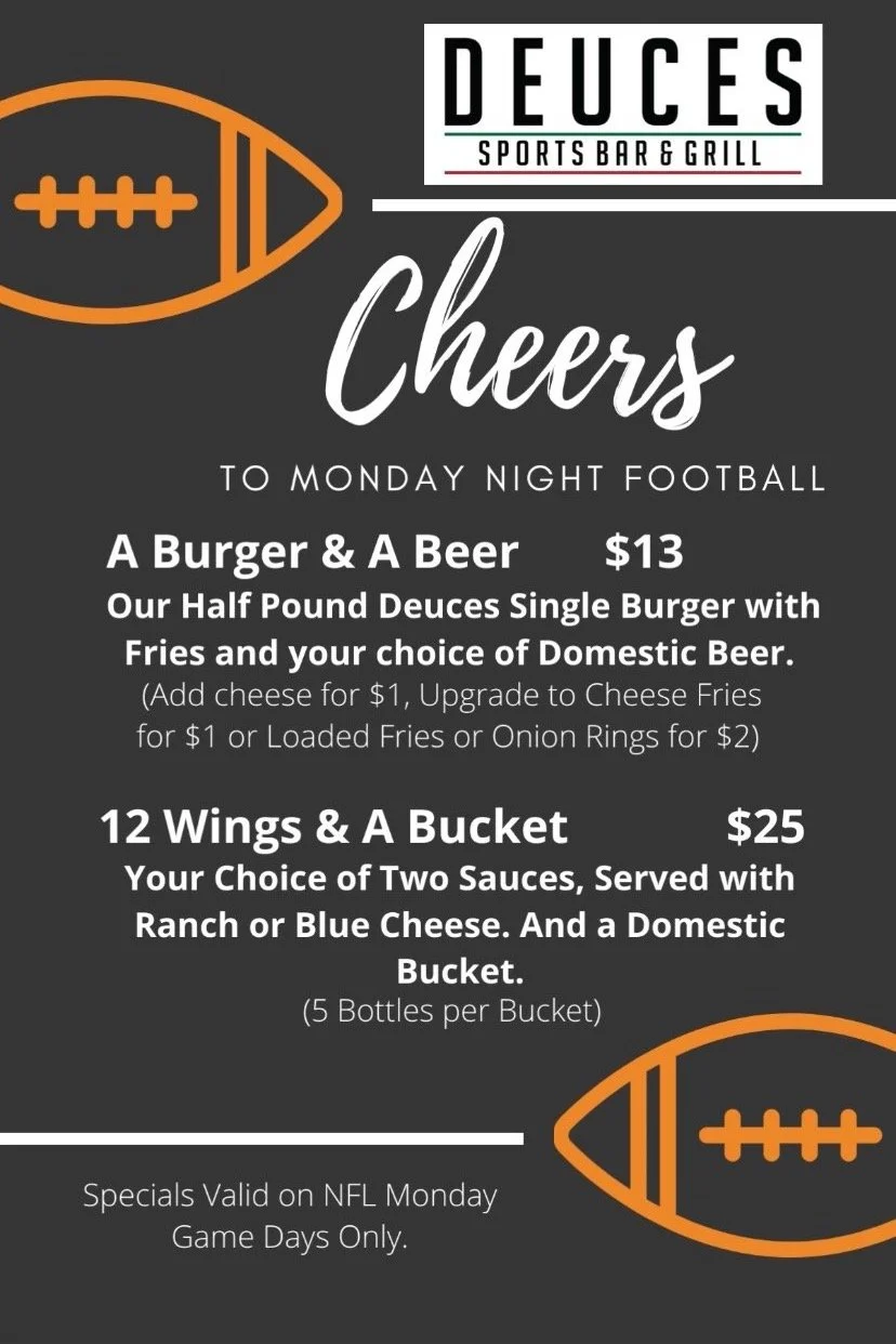 NOW OPEN- DEUCES BAR & GRILL